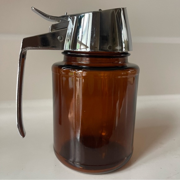 Dripcut | Kitchen | Vintage Dripcut Server Amber Glass Syrup Honey ...